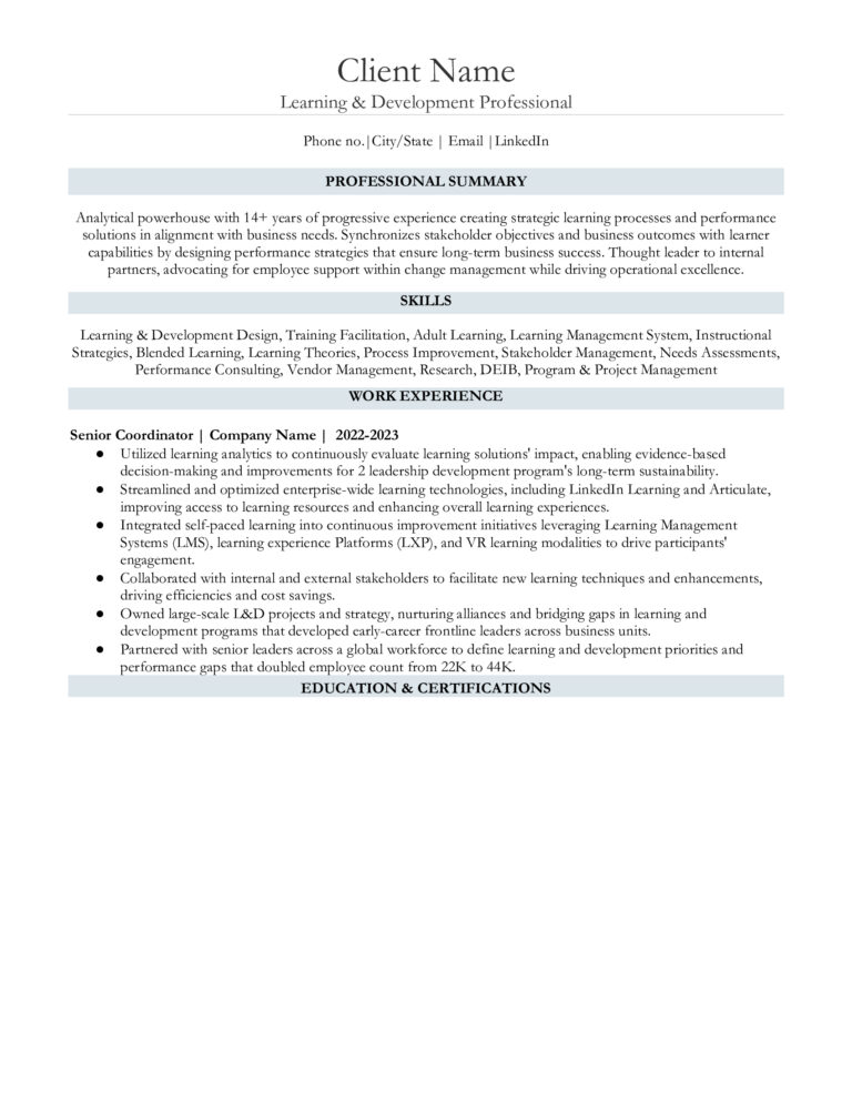 Resume Samples - Boxresume